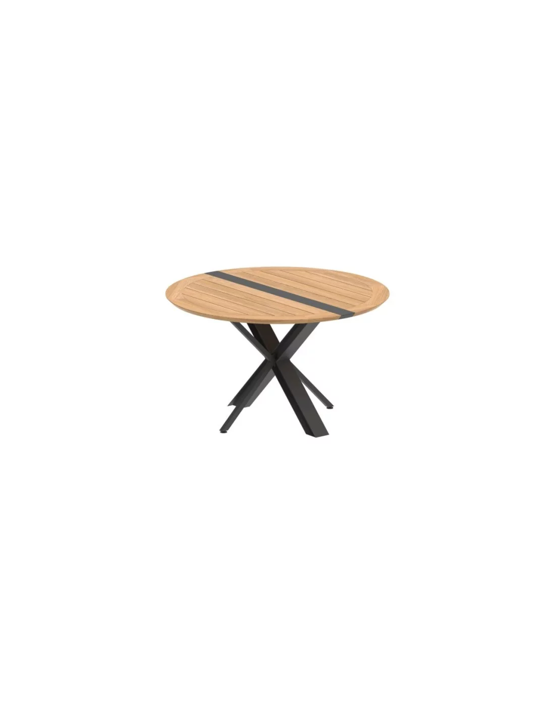 Table TRAVERSE Ronde Ø 1,30 m Alu & Teck - Royal Botania TRV 130FR ...